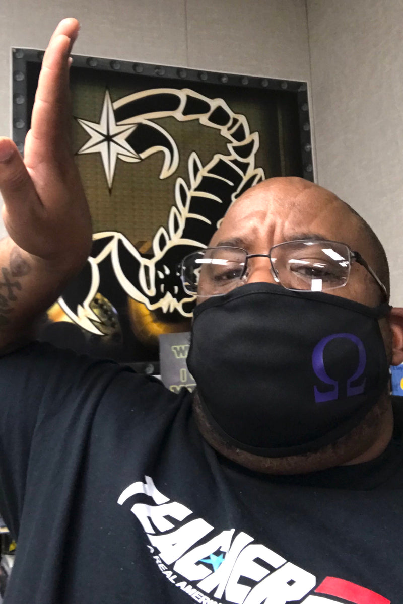 Protected! Ω mouth mask, black – Burning Sands™