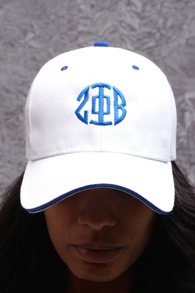 Monogrammed Sport ΖΦΒ cap, white/blue – Burning Sands™