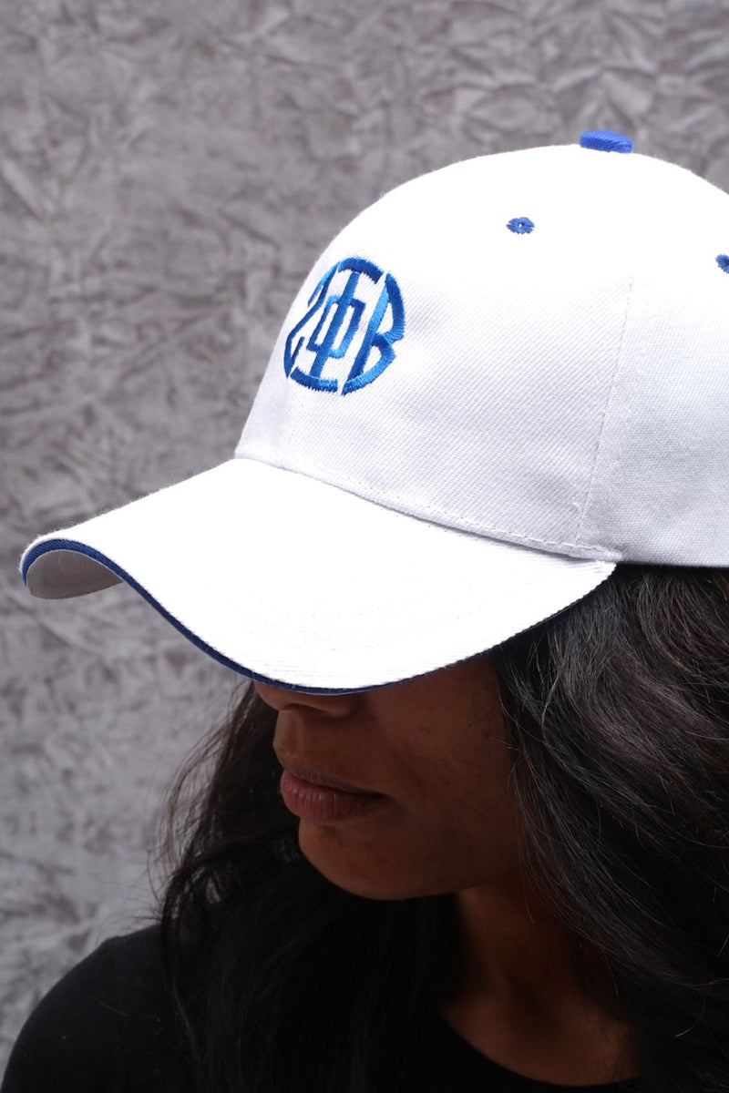 Monogrammed Sport ΖΦΒ cap, white/blue – Burning Sands™
