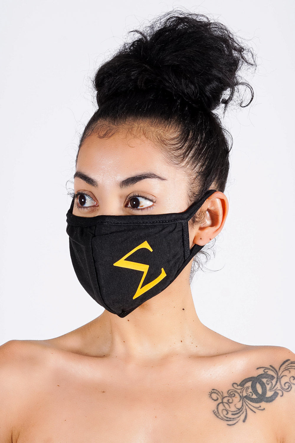 Protected! Σ (gold) mouth mask, black – Burning Sands™