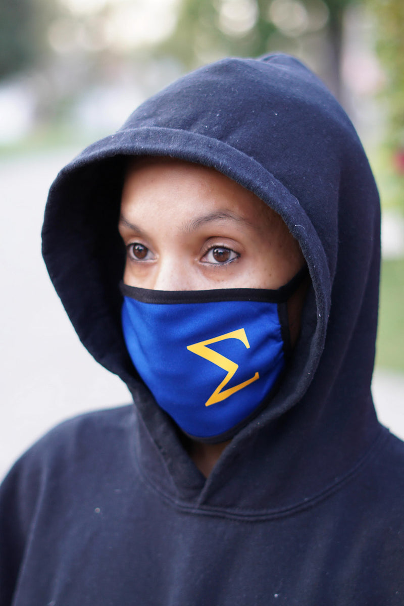 Protected! Σ (gold) mouth mask, blue – Burning Sands™