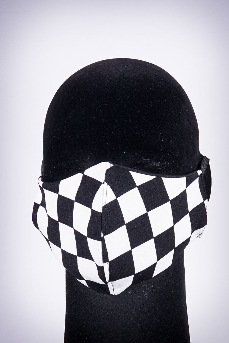 Covered! Checkmate mouth mask, black/white – Burning Sands™